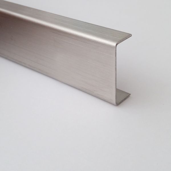 Profil decorativ tip U din inox, 20x8 mm, finisaj inox negru periat ...