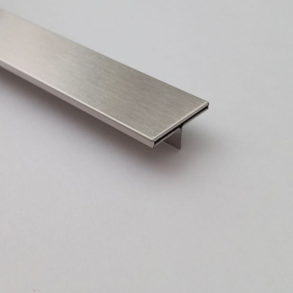 Bagheta despartitoare T din inox, 15x5mm, finisaj inox periat fin ...