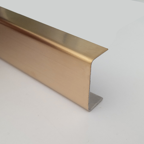 Profil decorativ tip U din inox, 20x8 mm, finisaj inox auriu periat ...