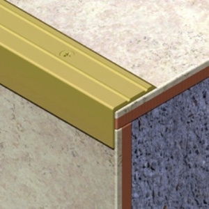 Profil treapta perforat, 20x25 mm, 0,9 m, auriu satinat - Profilux