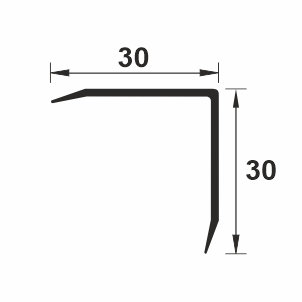 Cornier inox cu laturi tesite, 30x30 mm, finisaj inox cupru periat ...