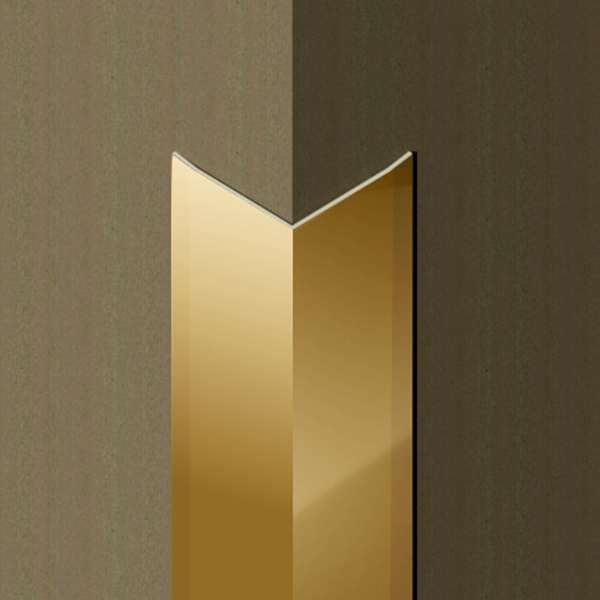 Cornier inox cu laturi tesite, 30x30 mm, finisaj auriu oglinda - Profilux