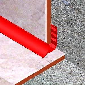 Coltar faianta, colt interior, 9 mm, PVC, 2.7 m, rosu - Profilux