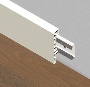 Plinta cu clipsuri, 83 mm, PVC rigid, 2,5 m, alba - Profilux