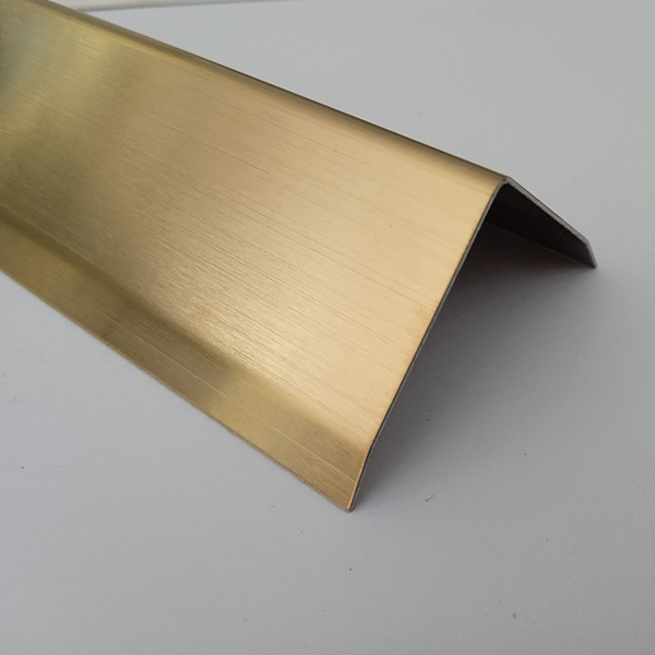 Cornier inox cu laturi tesite, 30x30 mm, finisaj inox cupru periat ...