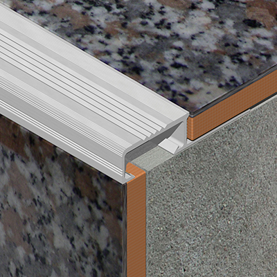 Profil treapta ceramica, 12x26 mm, 2,7 m, argintiu satinat - Profilux