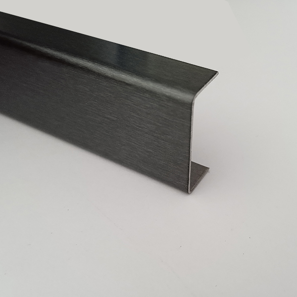 Profil decorativ tip U din inox, 20x8 mm, finisaj inox negru periat ...