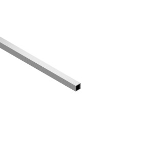 Teava patrata goala, 10x10 mm, 2 m, argintiu satinat - Profilux