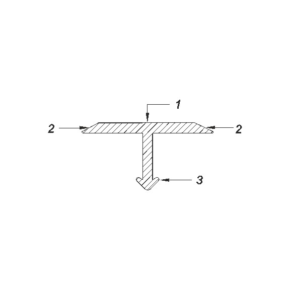Prag trecere profil T, 20 mmx2,7 m, argintiu satinat - Profilux