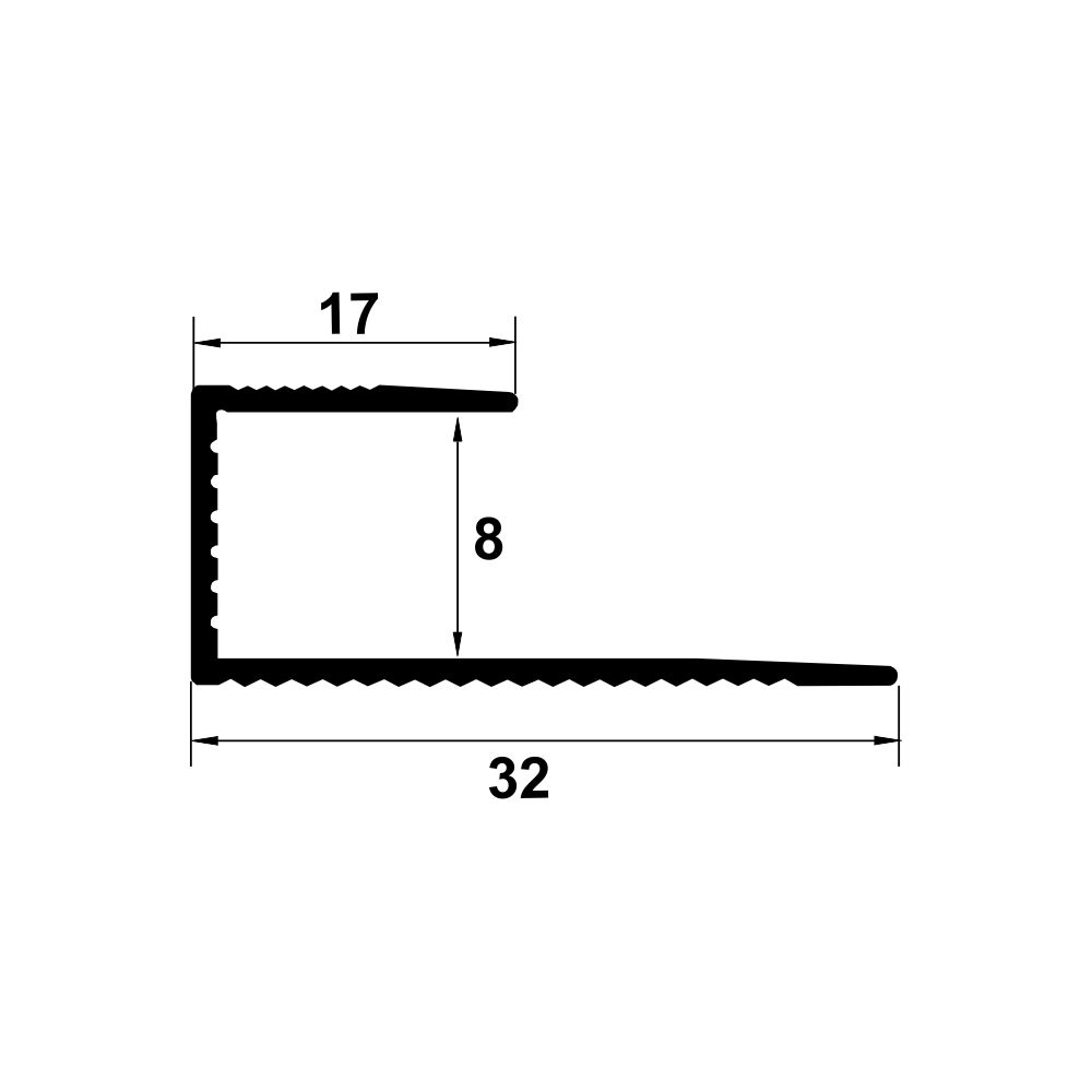 Prag trecere, 8 mmx2,7 m, mahon - Profilux