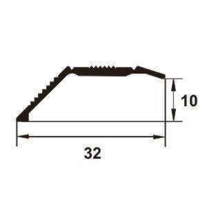 Prag trecere, diferenta nivel 11 mm, 32 mmx1,8 m, - Profilux