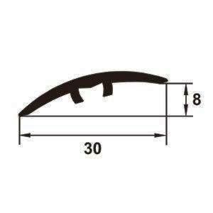 Prag trecere, diferenta nivel 8 mm, 30 mmx1,8 m, mahon - Profilux